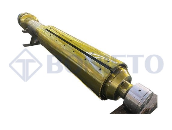 expanded and collapsed tension reel, payoff reel mandrel assembly